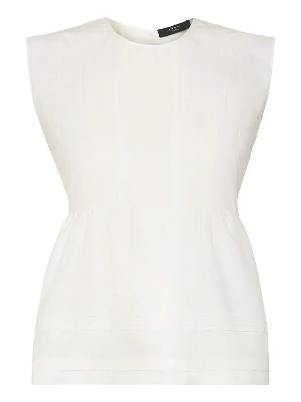 Max Mara Cotton Flared Blouse - White