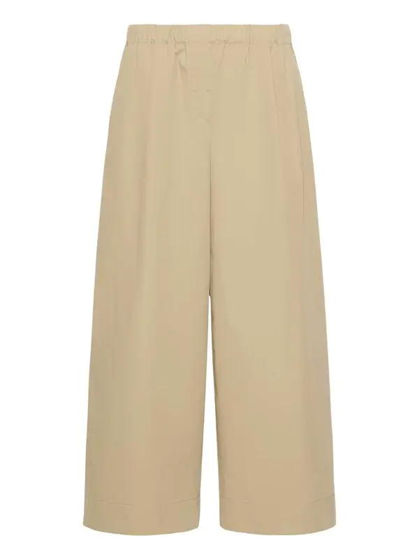 Max Mara Cotton Gabardine Flared Trousers - Beige
