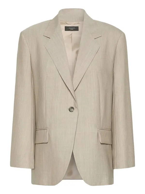 Max Mara Virgin Wool Blazer - Beige