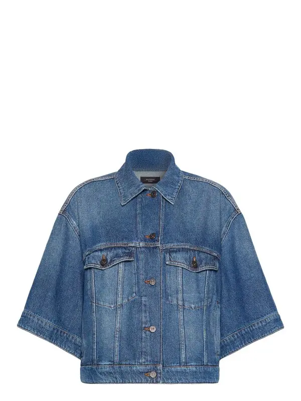Max Mara Cropped Denim Shirt - Navy