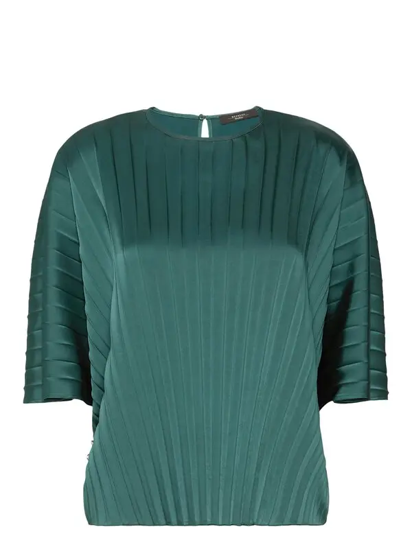 Max Mara Pleated Short-sleeve Blouse - Green