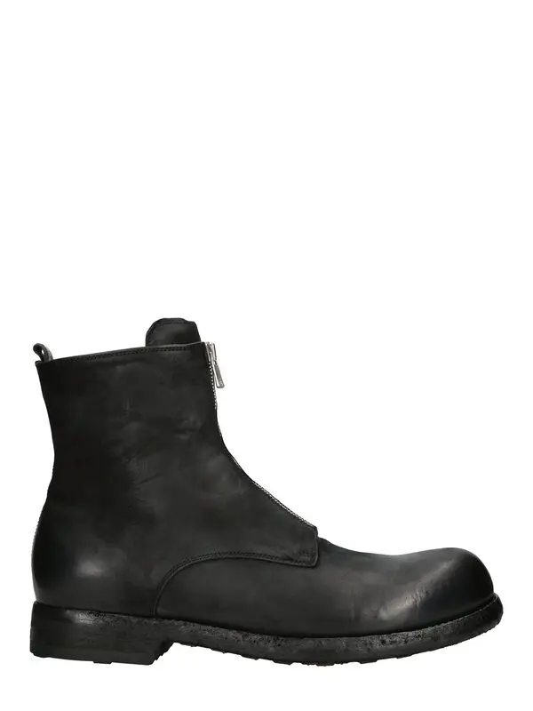 Officine Creative Leather Zip-up Ankle Boots - Black