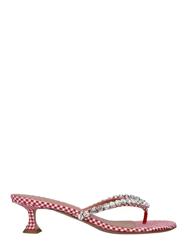 Amina Muaddi Embellished Gigi Thong Sandals - White