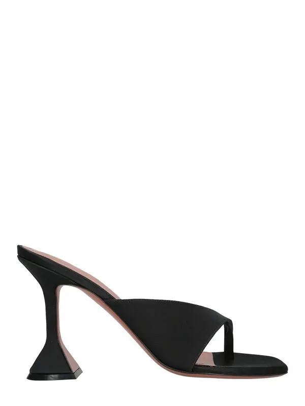 Amina Muaddi Satin Shiona Mules 95 - Black