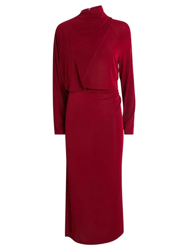 Camilla And Marc Draped Ravine Midi Dress - Red