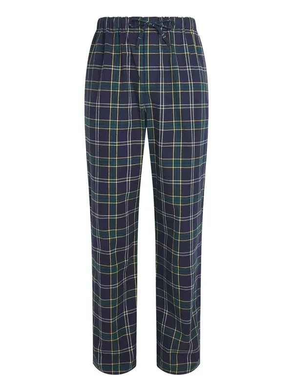 Harrods Cotton Tartan Pyjama Trousers - Navy
