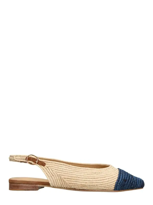 Gabriela Hearst Raffia Slingback Ballet Flats - Beige