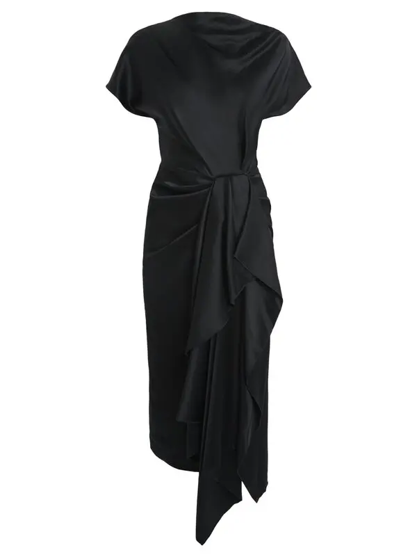 ROKSANDA High-neck Gathered Mini Dress - Black