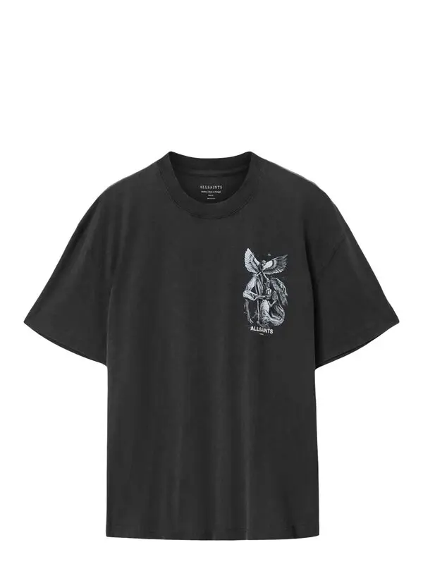 ALLSAINTS Angel-print Seraph T-shirt - Black