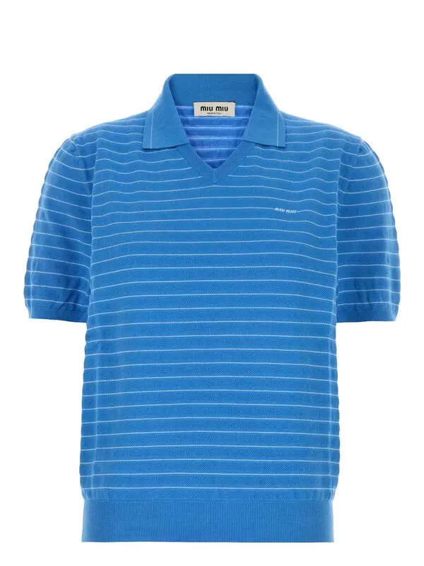 Miu Miu Embroidered Cotton Polo Shirt - Multicolor