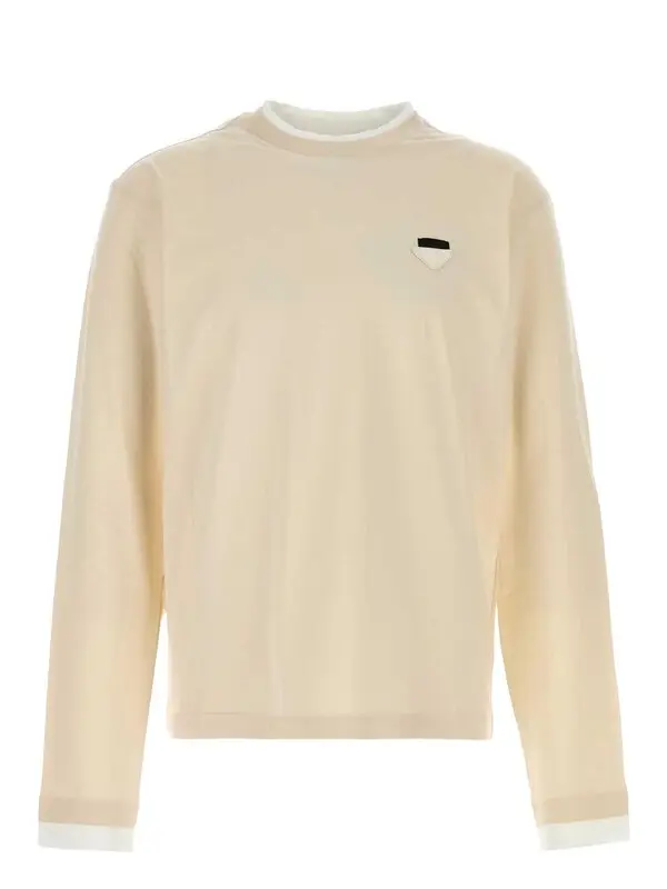 Prada Sand Cotton T-shirt - Brown