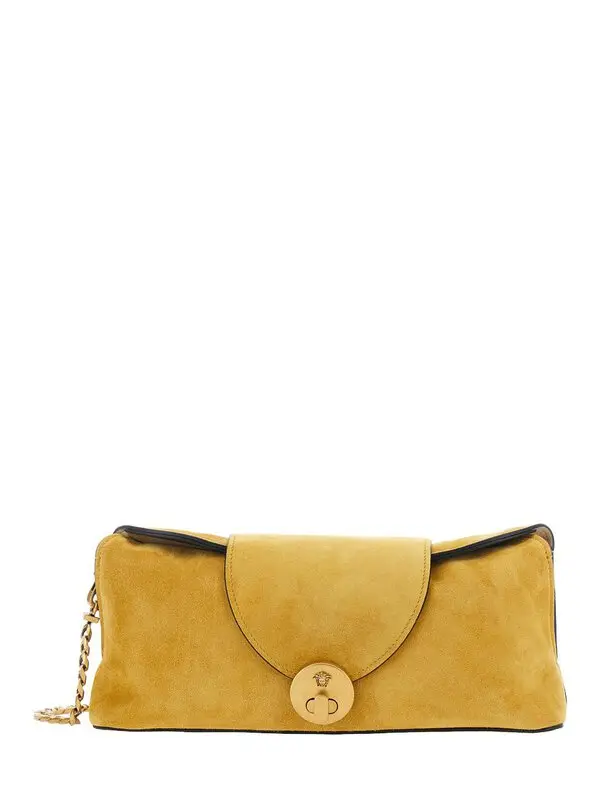 Versace Calf Leather Clutch - Yellow