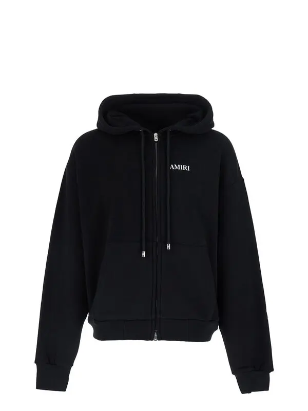 Amiri Hooded Zip Sweatshirt With Tech Fabric Patch - Multicolor