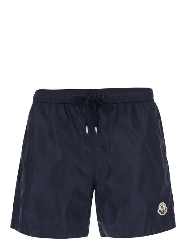 Moncler Nylon Swim Shorts With Logo Detail - Multicolor