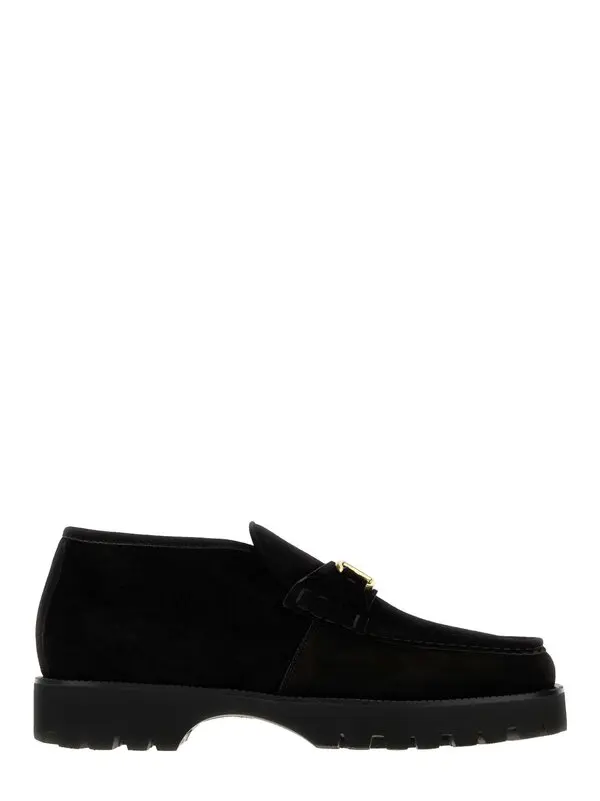 Valentino Garavani Suede Vlogo Signature Loafers - Black