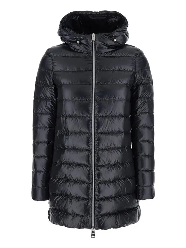 Herno Quilted Down Jacket With Fixed Hood - Black