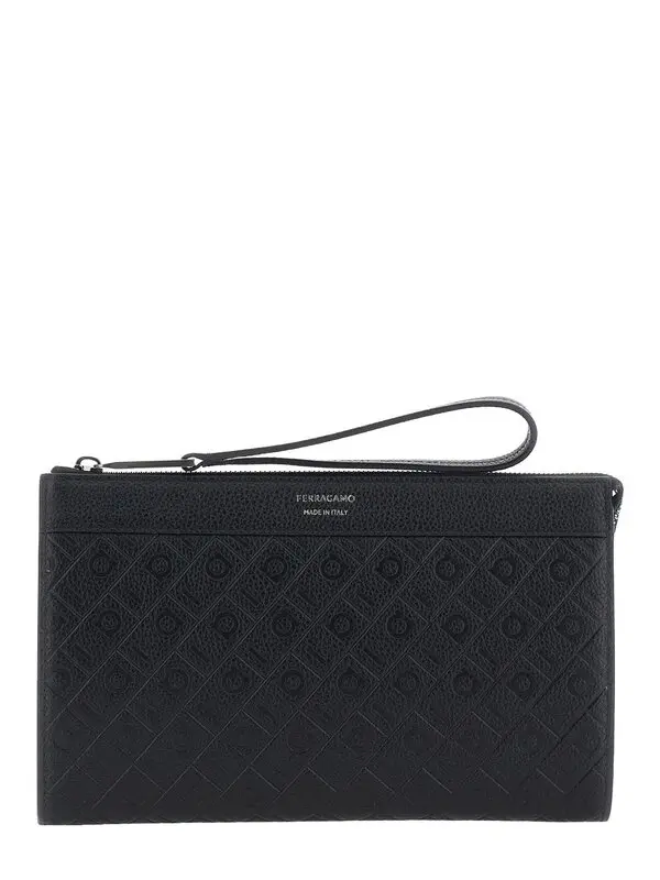 FERRAGAMO Gancio Embossed Clutch - Multicolor