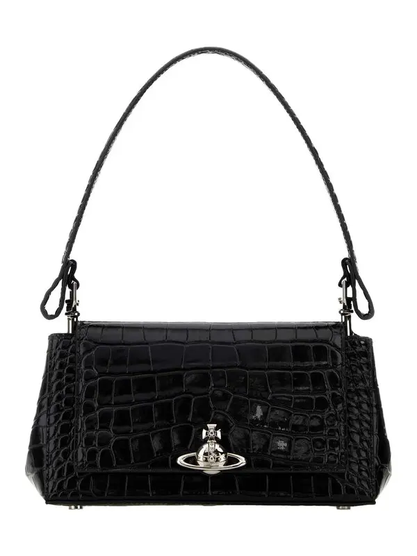 VIVIENNE WESTWOOD Leather Medium Hazel Shoulder Bag - Black