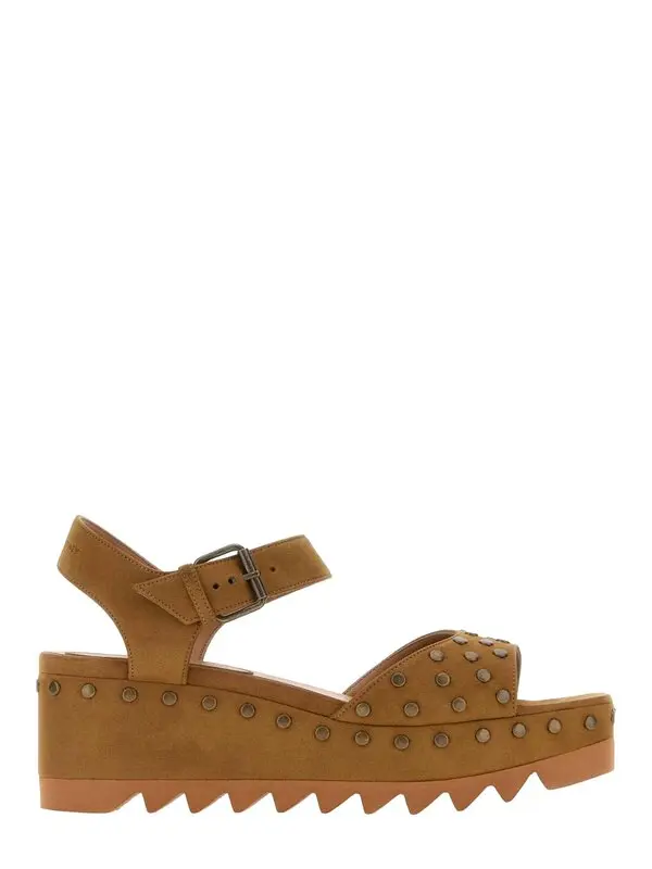 Stella McCartney Suede Elyse Sandals - Brown
