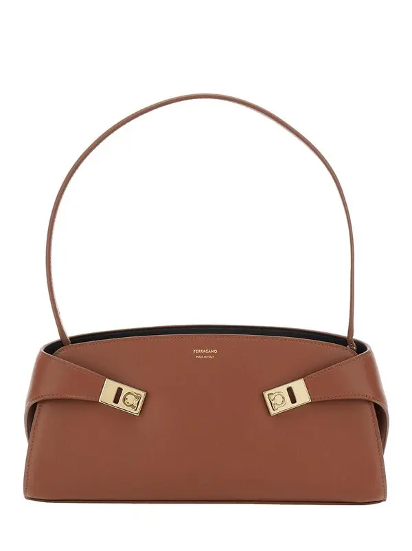 FERRAGAMO Hug East West Top Handle Bag - Brown