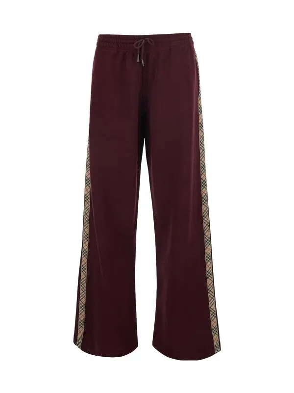 Burberry Cotton Pants With Check Motif - Multicolor