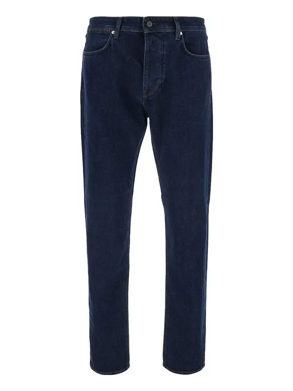Stone Island Slim Fit Denim Jeans With Logo Patch - Multicolor