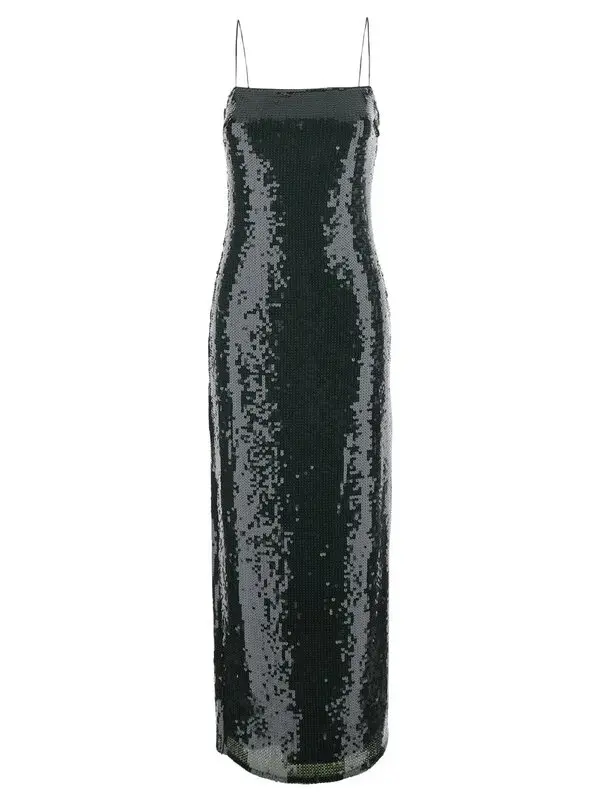 ROTATE BY BIRGER CHRISTENSEN Long Sequin Spaghetti Strap Dress - Multicolor