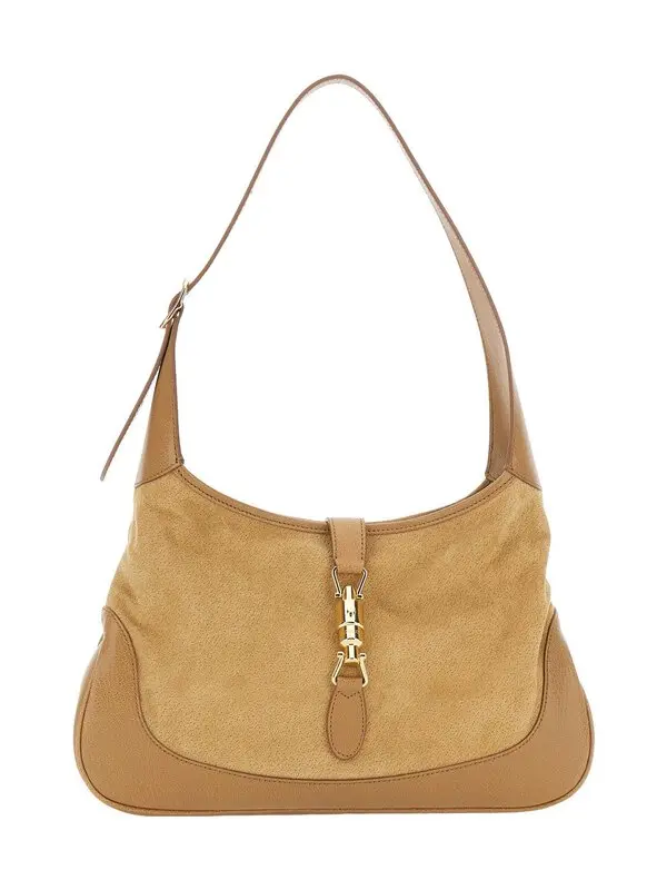 Gucci Jackie 1961 Suede And Leather Shoulder Bag - Cream