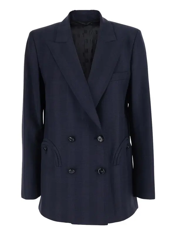 BLAZÉ MILANO Aramis Checked Wool Double-breasted Jacket - Multicolor