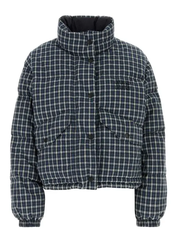 Miu Miu Embroidered Cotton Reversible Down Jacket - Multicolor