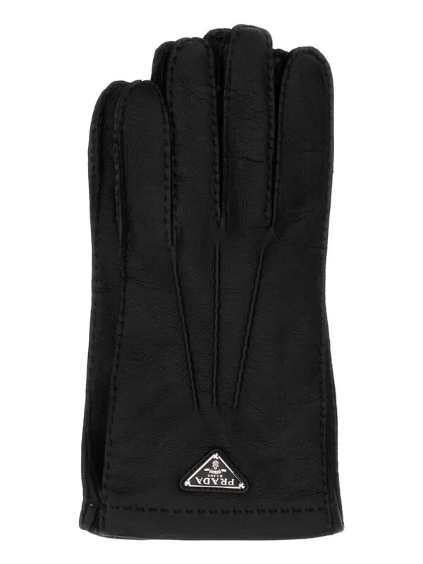 Prada Nappa Leather Gloves - Black