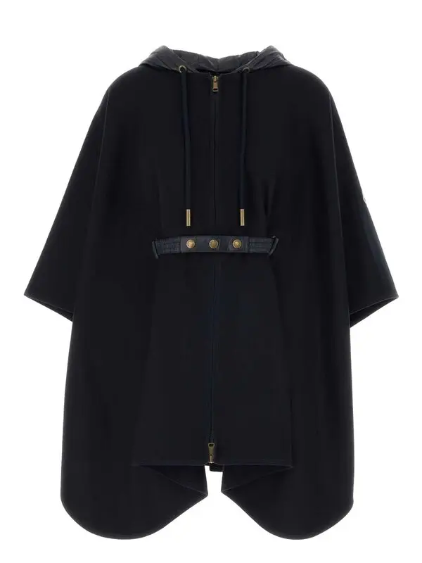 Moncler Wool Blend Poncho - Blue