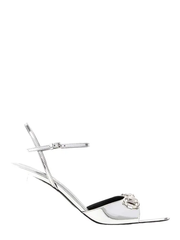 Gucci Leather Signora High Heel Sandals - Silver