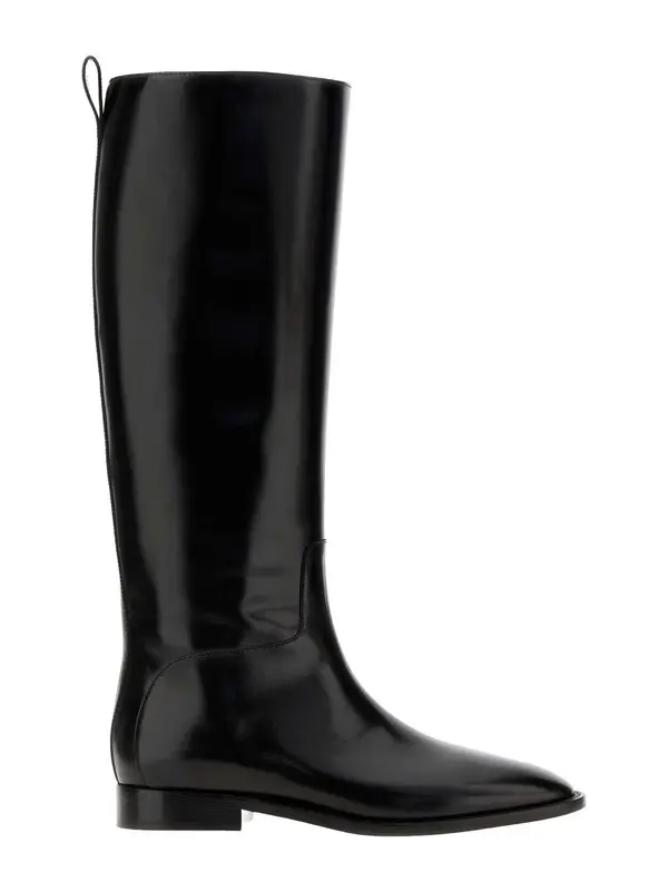 JIL SANDER Leather Lune Boots - Black