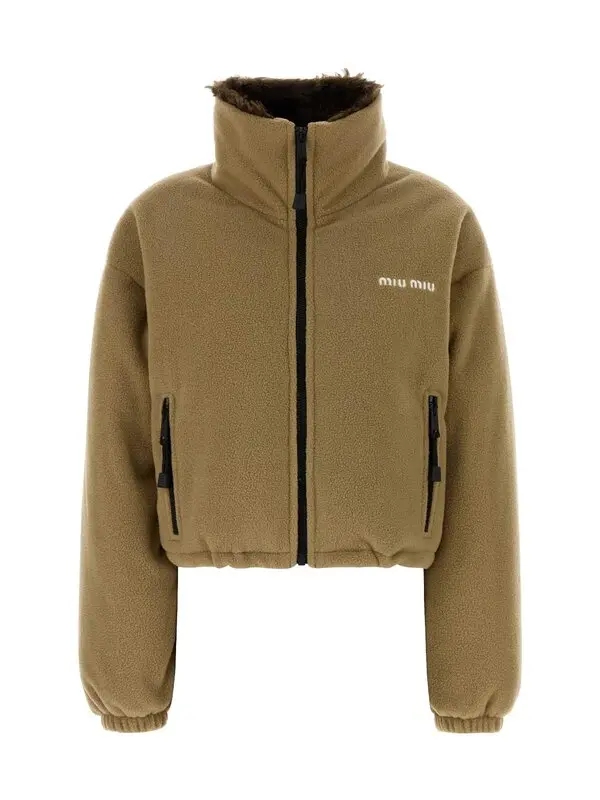 Miu Miu Camel Pile Down Jacket - Brown
