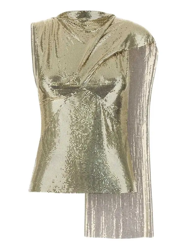 Rabanne Metal Knit Top - Gold