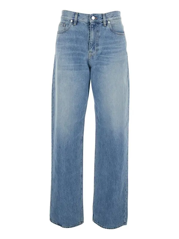 Gucci Five-pocket Denim Jeans With Back Logo Patch - Multicolor