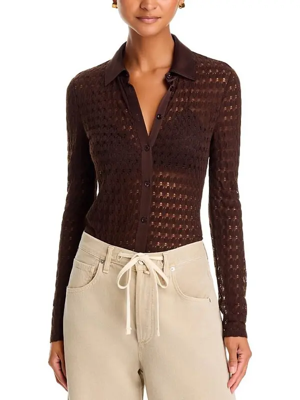 FRAME Bubble Stitch Shirt - Chestnut