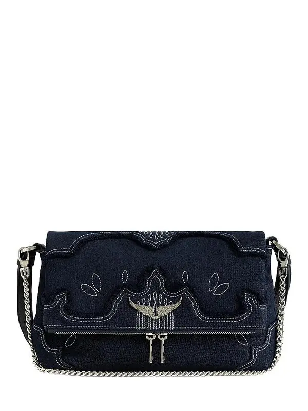 Zadig&Voltaire Rocky Ii Denim Crossbody Bag - Silent