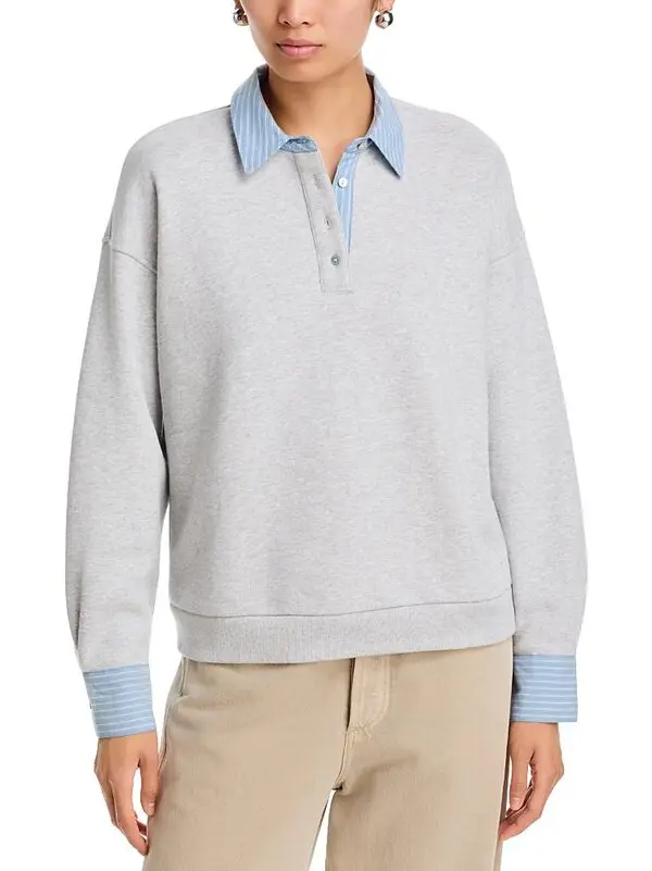 Rails Zavier Sweatshirt With Layered Collar - Heather Grey