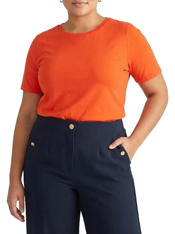 Universal Standard Tee Rex Striped T-shirt - Orange Flame