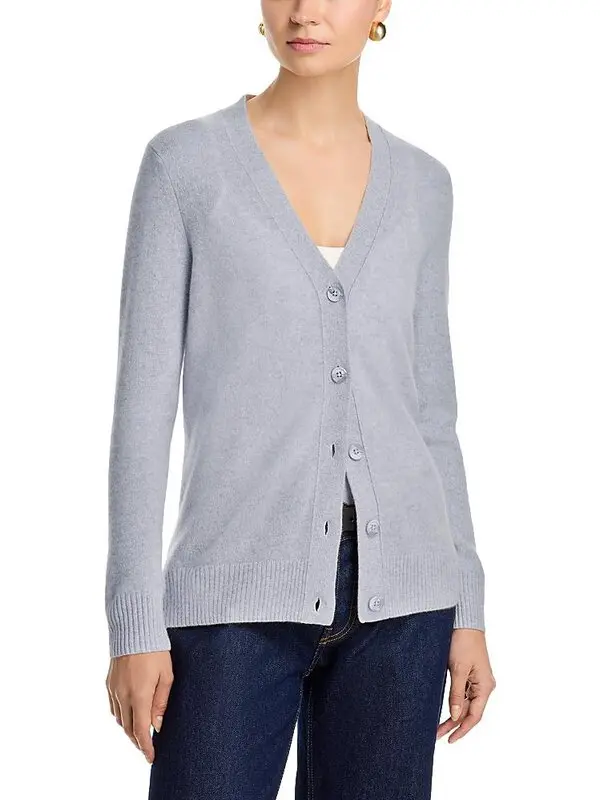 Bloomingdale'S V-neck Cardigan - Medium Grey