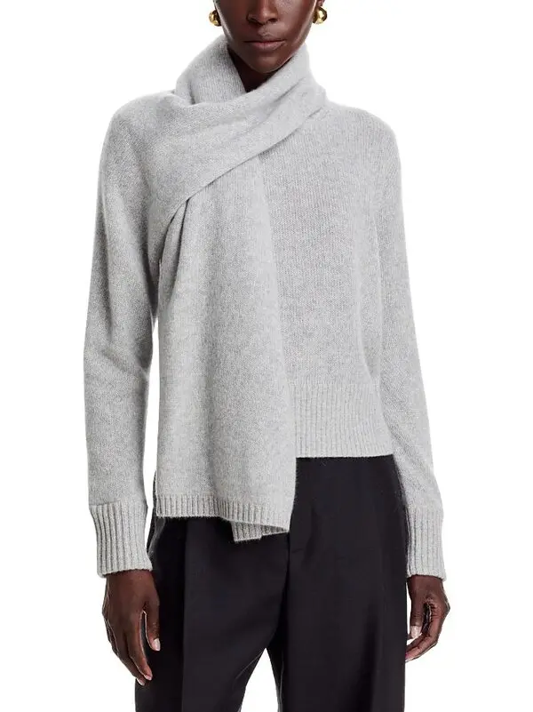 Bloomingdale'S Sweater With Integrated Scarf - Light Grey
