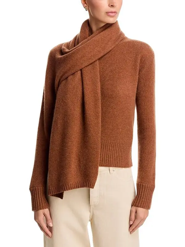 Bloomingdale'S Sweater With Integrated Scarf - Nutmeg