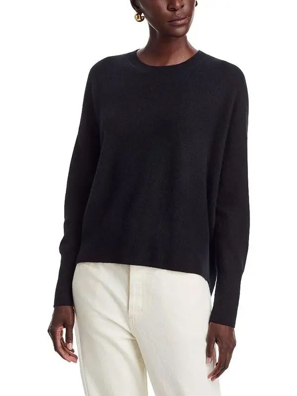Bloomingdale'S Drop Shoulder Crewneck Sweater - Black