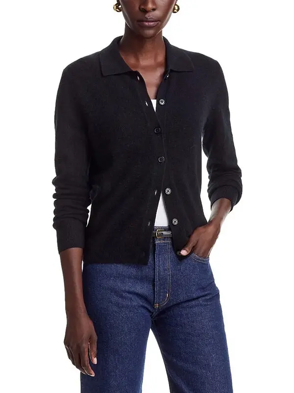 Bloomingdale'S Button Front Polo Sweater - Black