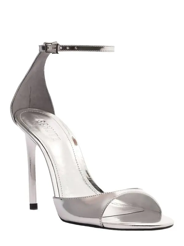 Schutz Scarlett Ankle Strap Stiletto Sandals - Prata