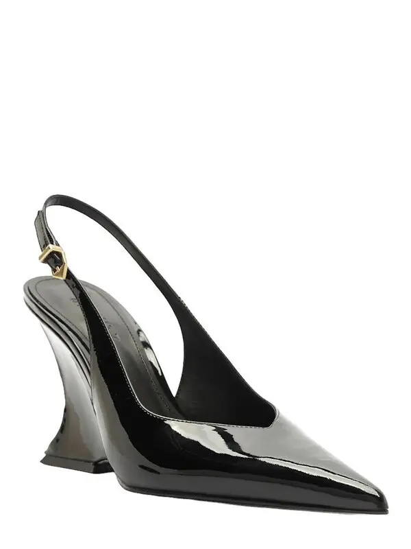 Schutz Siena Patent Buckled Slingback Pumps - Black