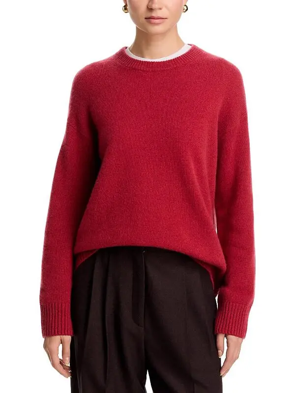 Bloomingdale'S Drop Shoulder Crewneck Sweater - Clay