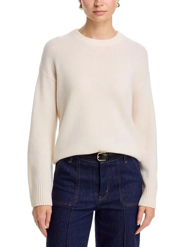 Bloomingdale'S Drop Shoulder Crewneck Sweater - Ivory
